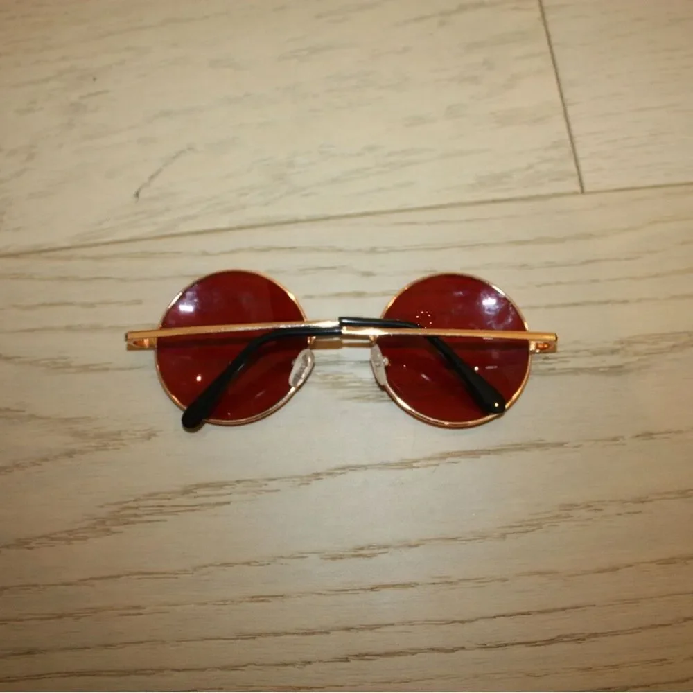 Accessories | Red Round Sunglasses | Poshmark